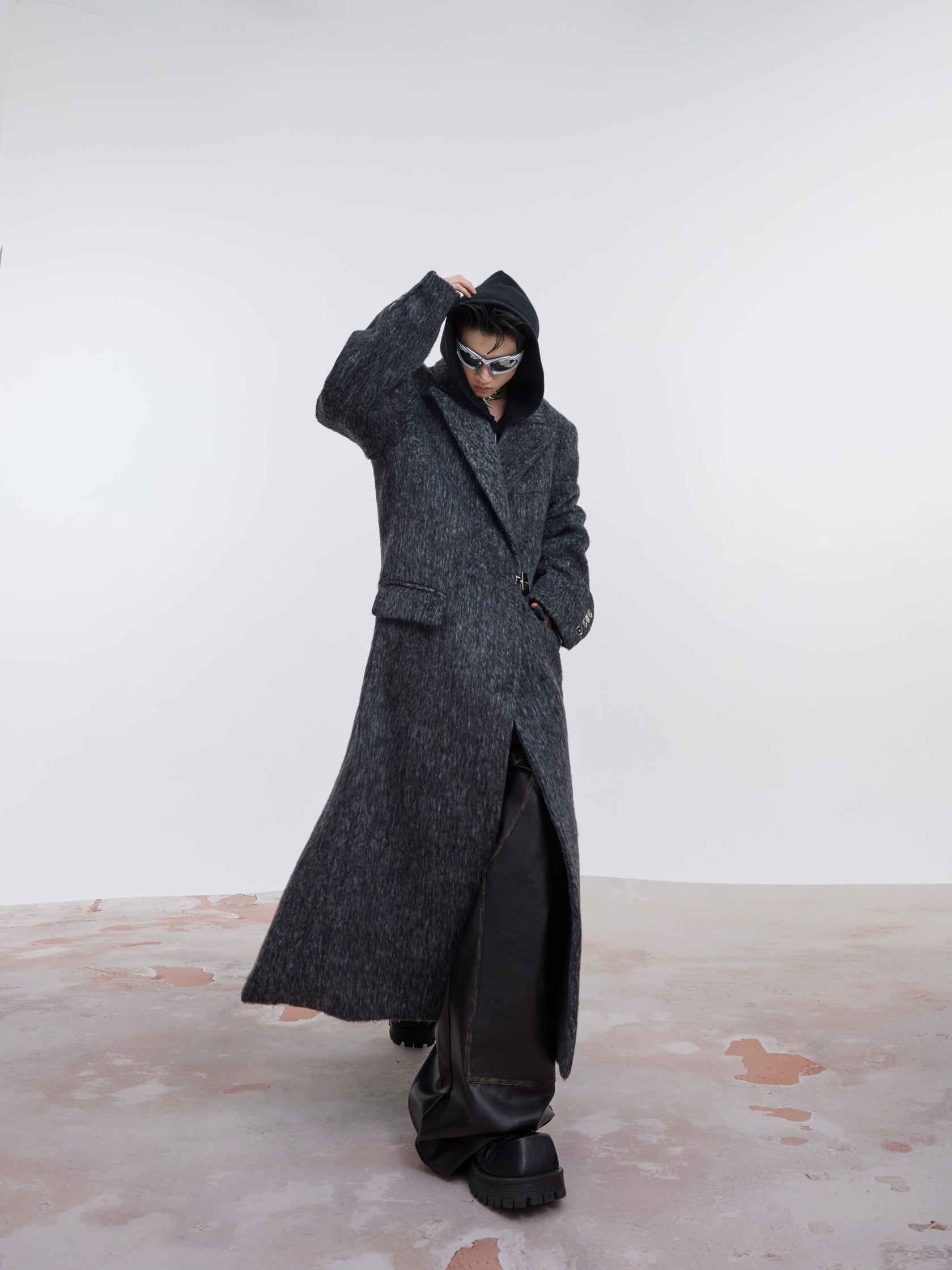 Oversized Shoulder-padded Wool Coat – ArtsKoreanMan