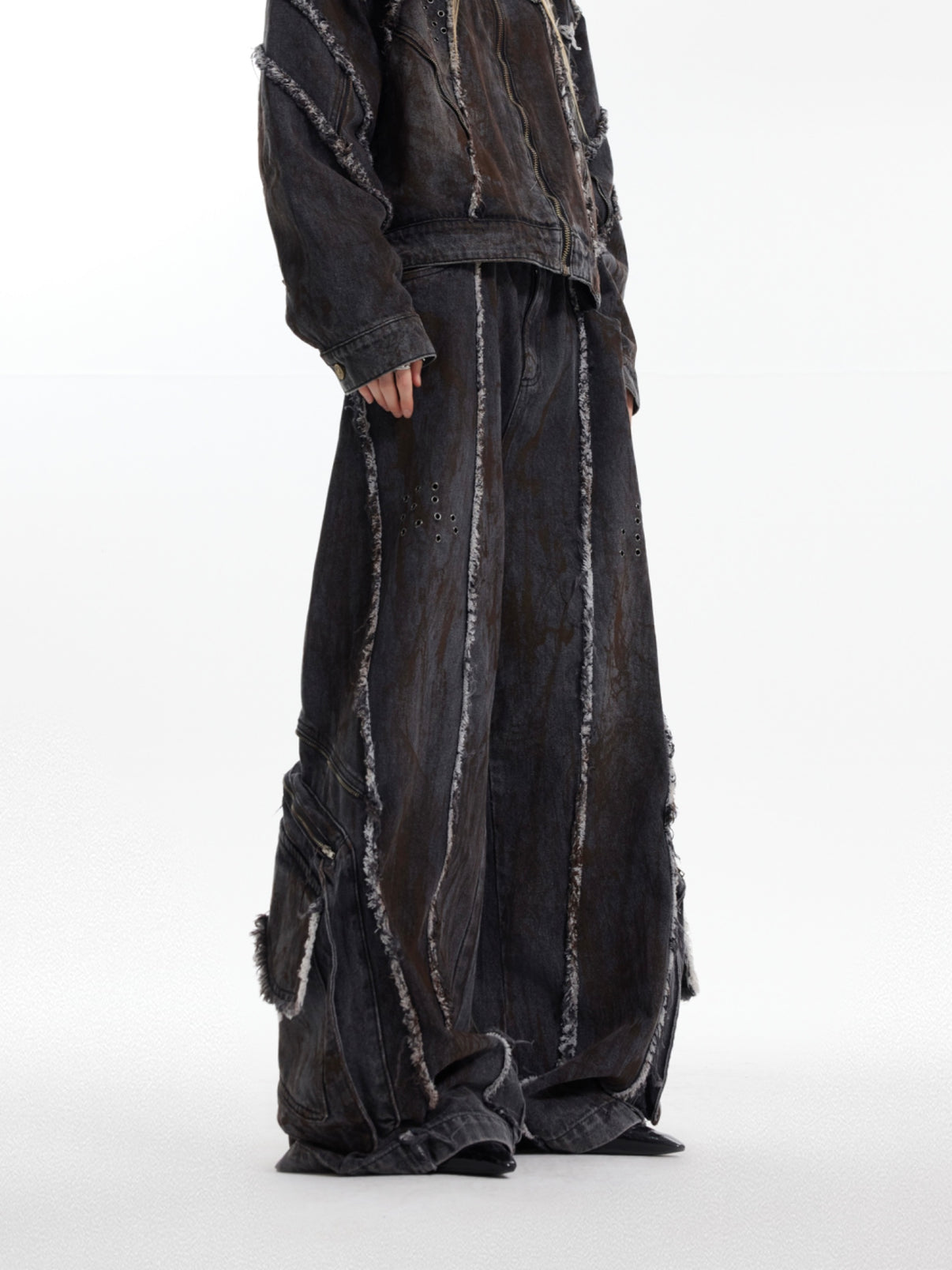 Edgy Frayed Denim Outerwear – ArtsKoreanMan